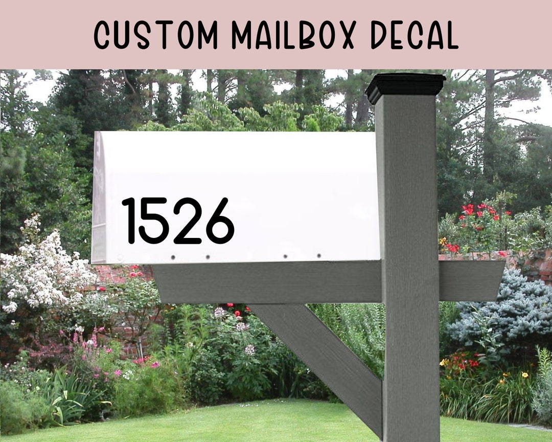 Custom Mailbox Decal | Mailbox Decal Address | Mailbox Number Decal ...