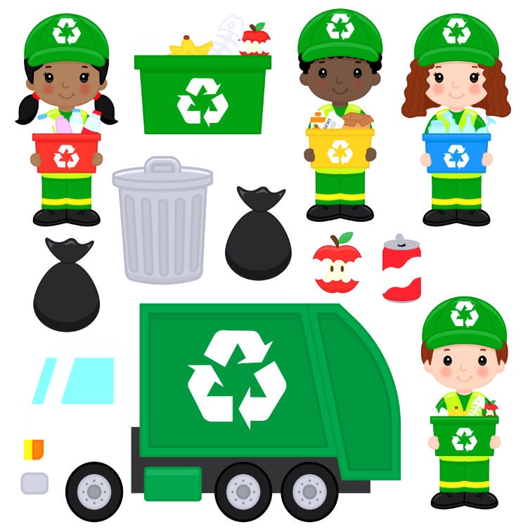 Green Recycle Truck | Etsy