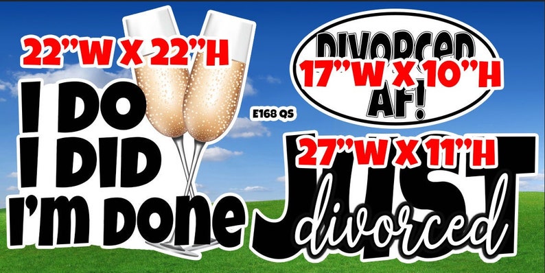 Divorced Party, Yard Card, Party Decor, Coroplast Cutout - Etsy