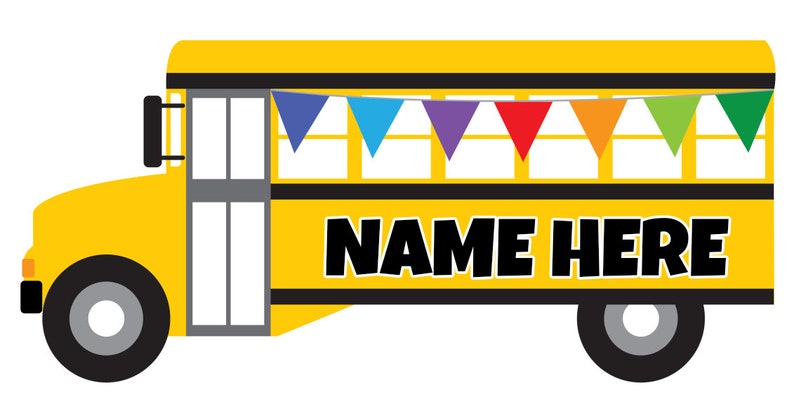 Personalized Custom School Bus With Flag Banner Coroplast Yard Sign ...