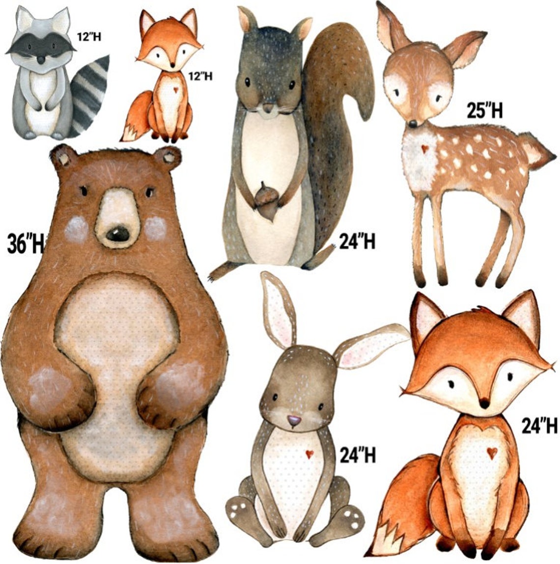 Woodland Forest Animals, Coroplast Yard Cards, Party Decor, Props ...