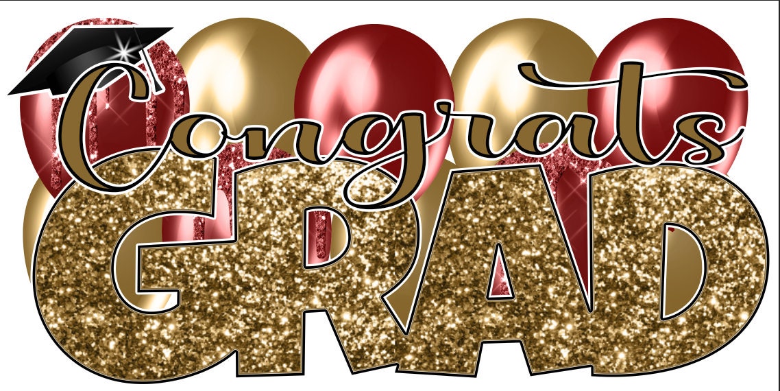 Congratulations Red and Gold Glitter Yard Card - Etsy