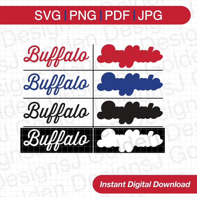 Buffalo Cursive SVG Png Jpg, Buffalo File for Cricut, Buffalo Football ...