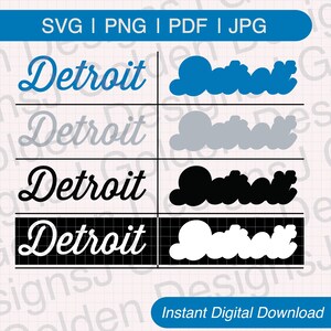 Detroit Cursive SVG Png Jpg, Detroit File for Cricut, Detroit Football ...