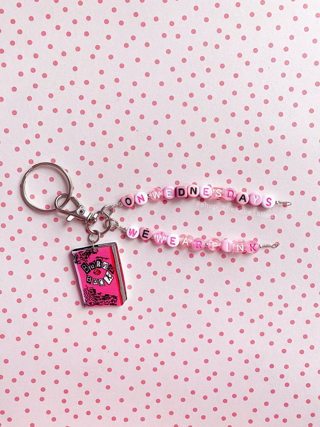 Beaded Keychain With Pink Acrylic Charm You're Like Really Pretty That ...