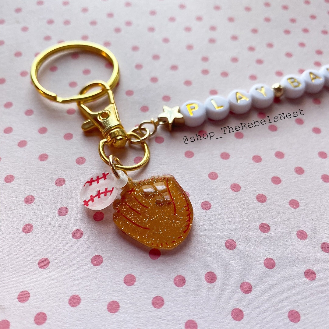 Play Ball Keychain With Baseball Glove and Ball Charms Baseball Mom ...