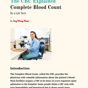 The CBC Explained - Complete Blood Count - by A Lab Tech - Ebook - Etsy