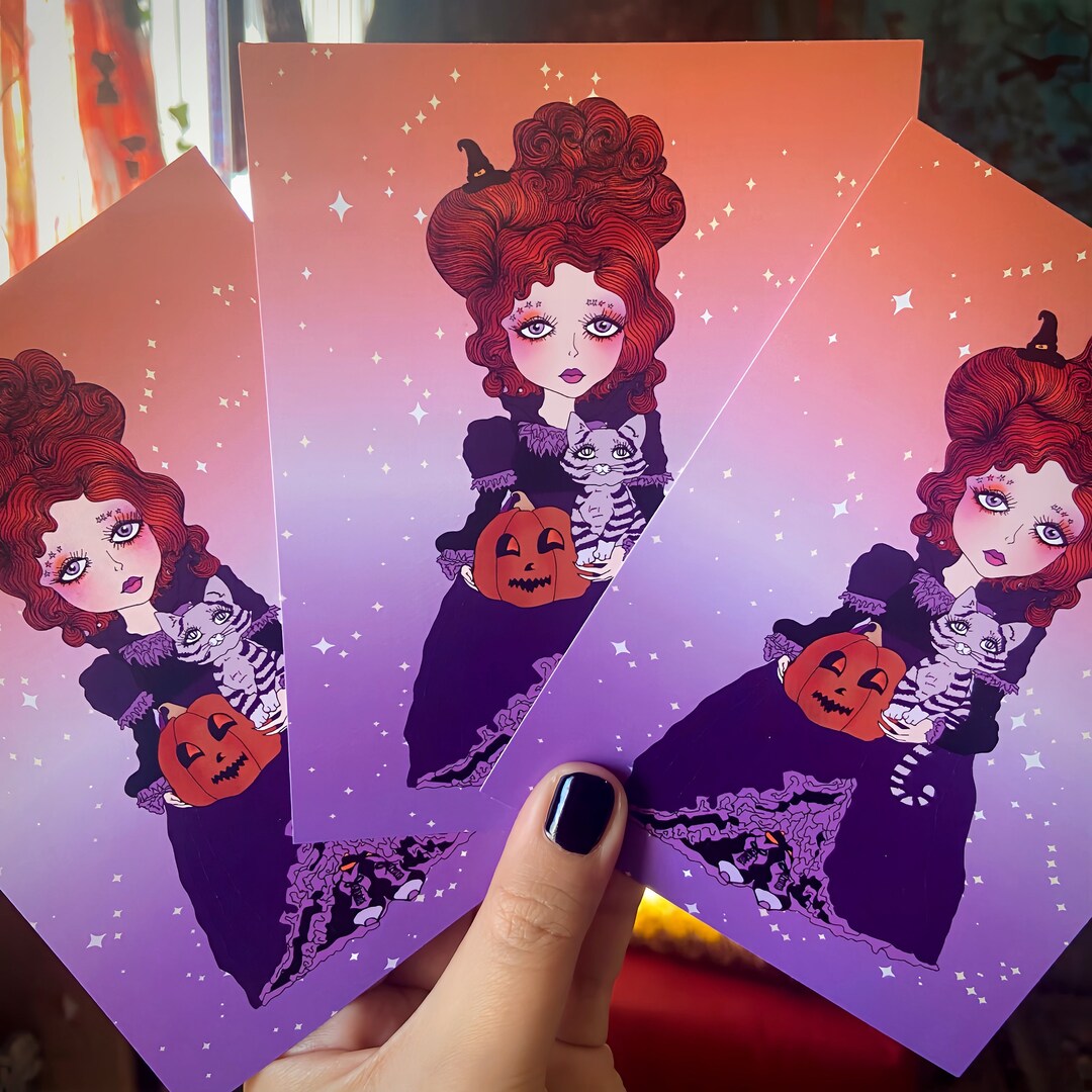 Creepy Cute Postcard Pack 1 to 12 Spooky Cute Witchy - Etsy