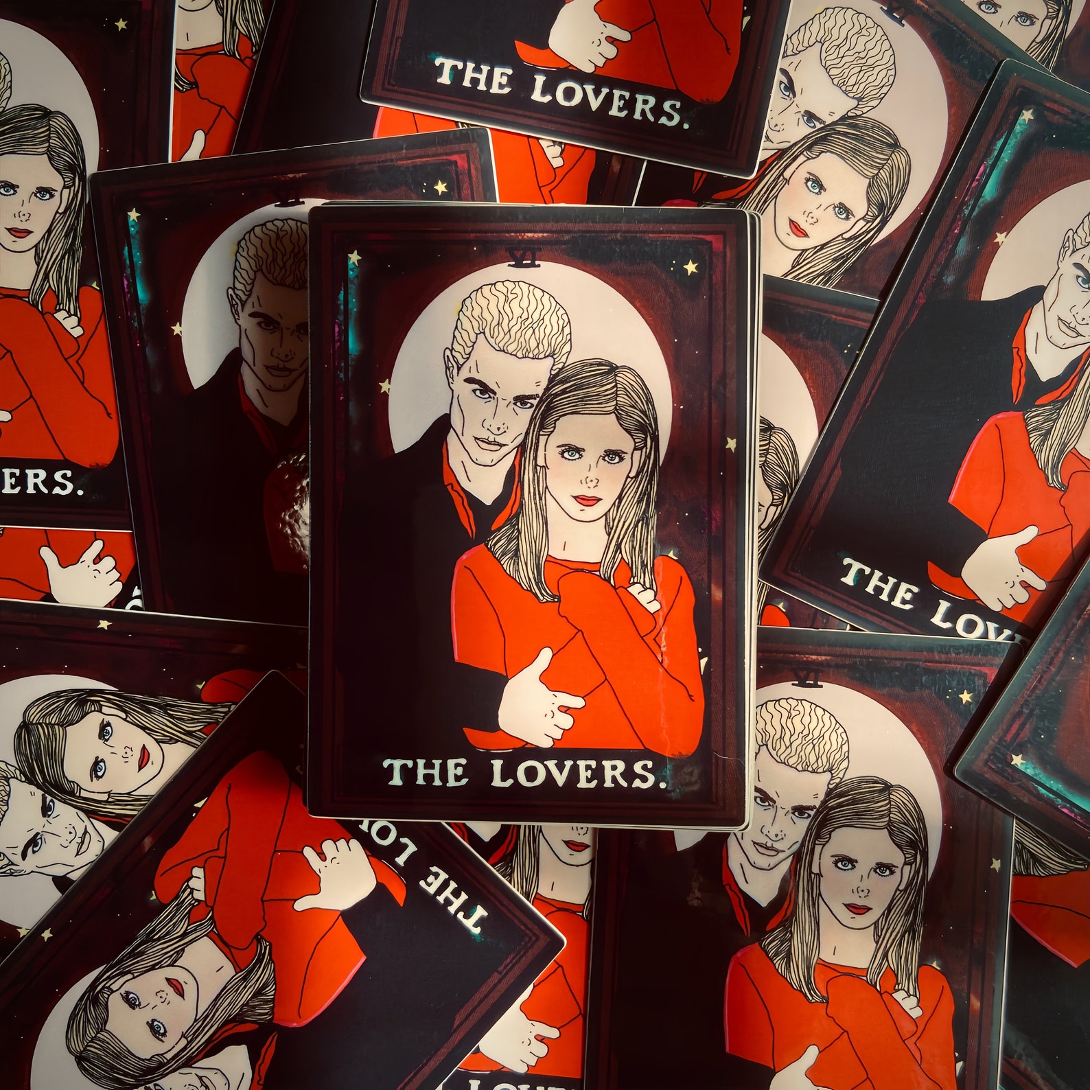 Spike and Buffy the Lovers Tarot Card Waterproof Sticker - Etsy