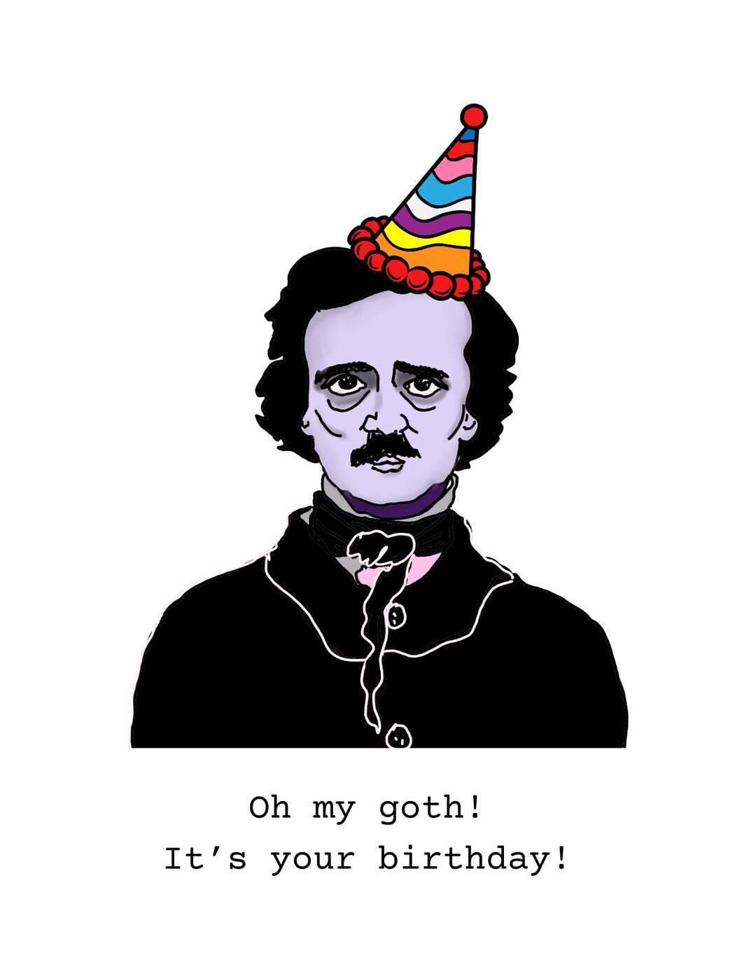 Funny Edgar Allan Poe Birthday Card for Goths (printable PDF) - Etsy