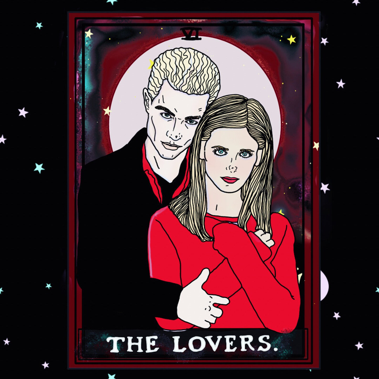 Spike and Buffy the Lovers Tarot Card Waterproof Sticker - Etsy