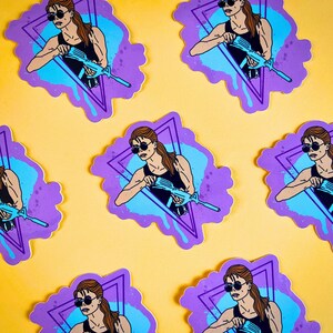 Vaporwave Sarah Connor T2 Water Bottle Sticker - Etsy