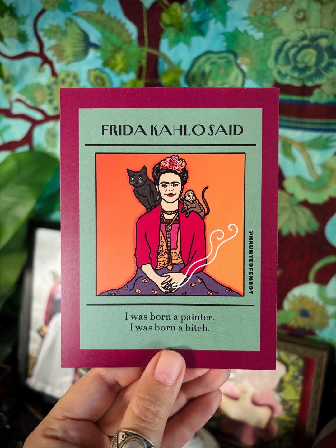 Frida Kahlo Quote Postcard: "i Was Born a Painter..." - Etsy