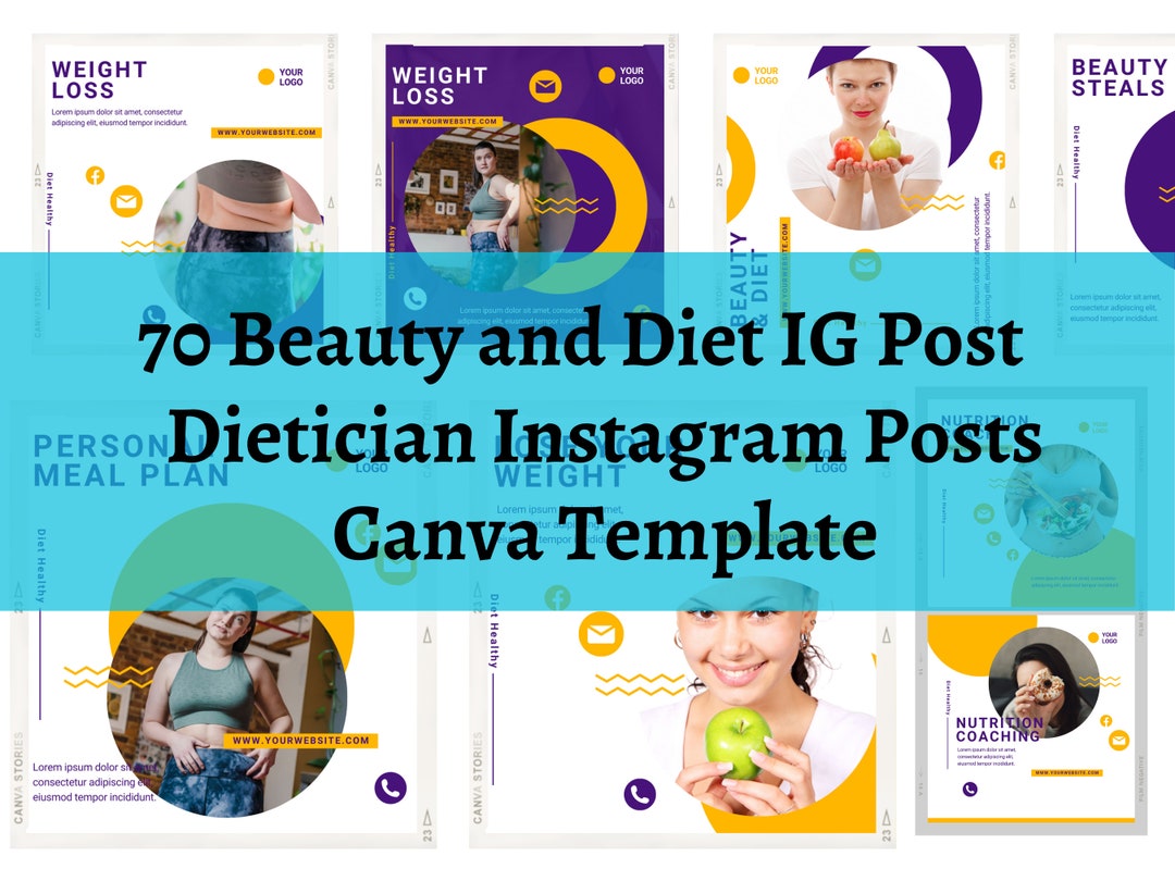 Beauty and Diet IG Post Canva Template | Dietician Instagram Posts ...
