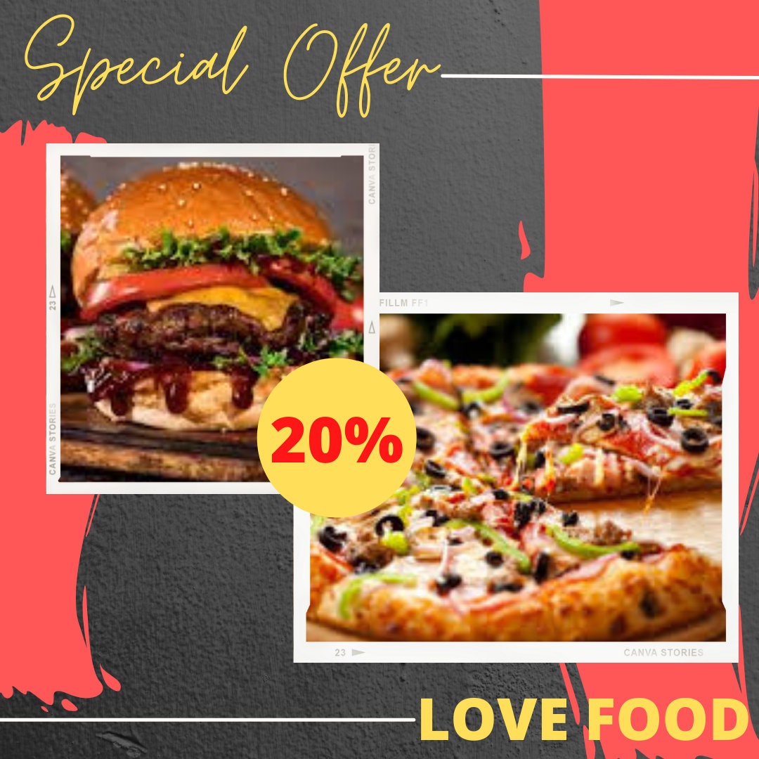 10 Food Instagram Post Template for Food Business, Food Blogger, Food ...