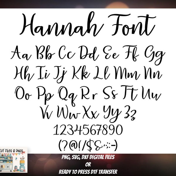 Hannah Font Svg - Etsy