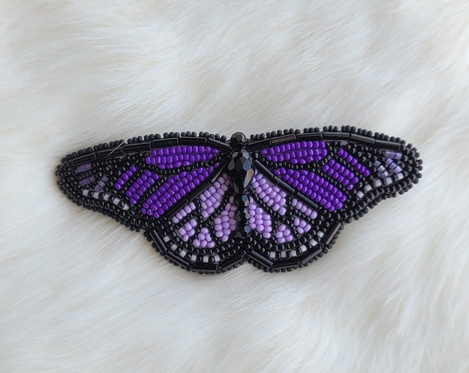 Beaded Butterfly Pin - Purple Monarch - Etsy