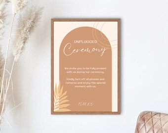 Unplugged Ceremony Wedding Sign Personalised Flowery Wedding Sign No ...