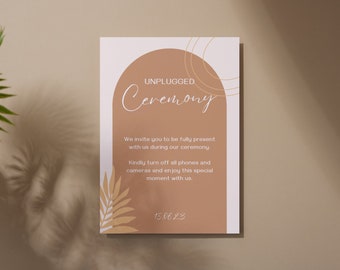 Unplugged Ceremony Wedding Sign Personalised Flowery Wedding Sign No ...