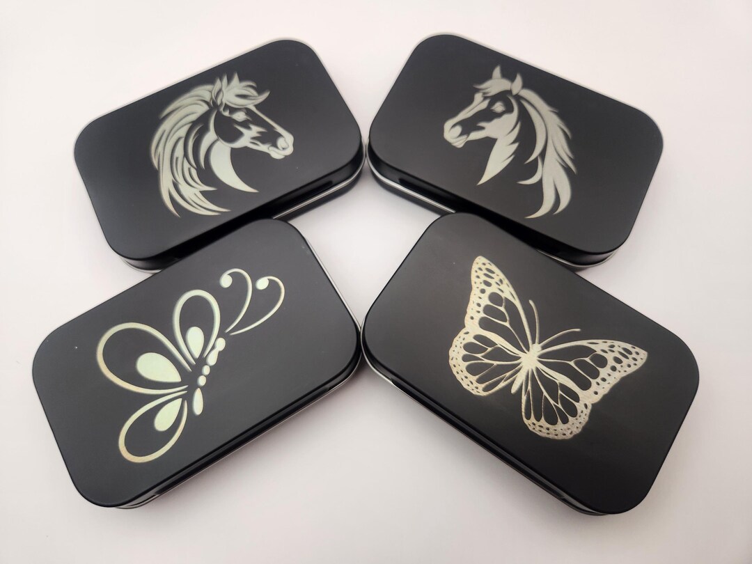 Animal Tins | Small Metal Hinged Altoid Tin With Horse or Butterfly ...