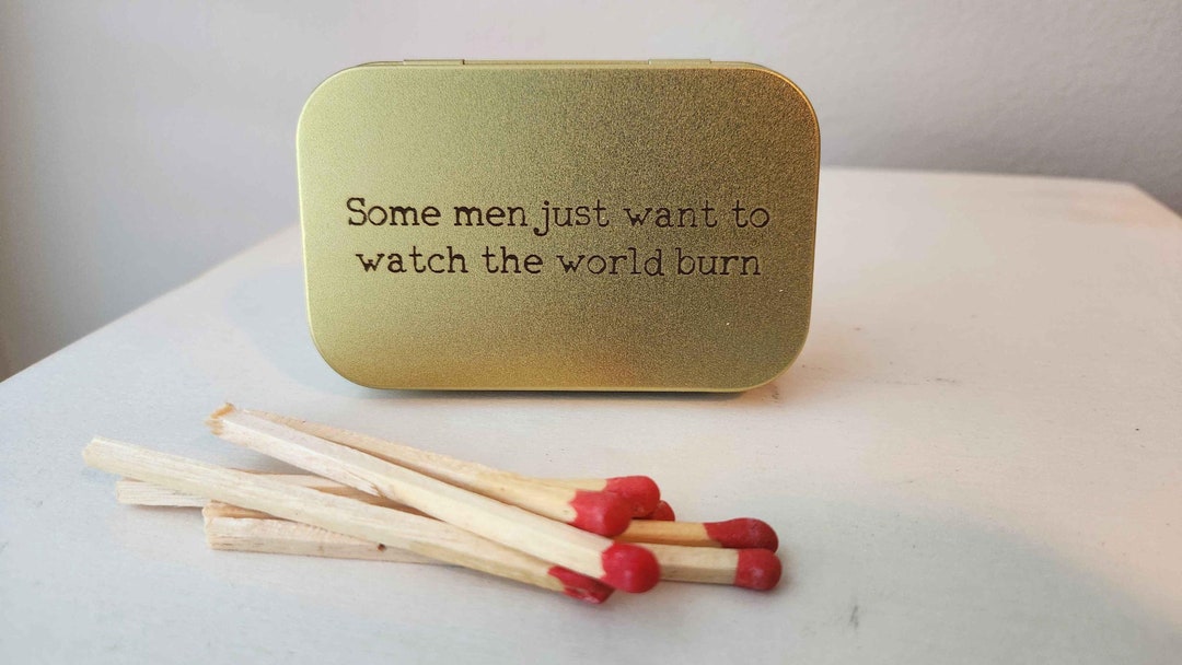 Custom Engraved Gold Match Tin | Reusable Striking Paper on Bottom ...