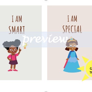 Positive Affirmation Cards for Black Girls, Motivational Cards, Daily ...