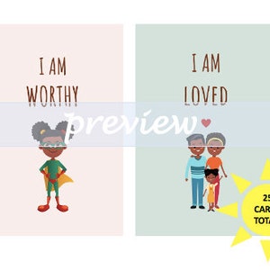 Positive Affirmation Cards for Black Girls, Motivational Cards, Daily ...