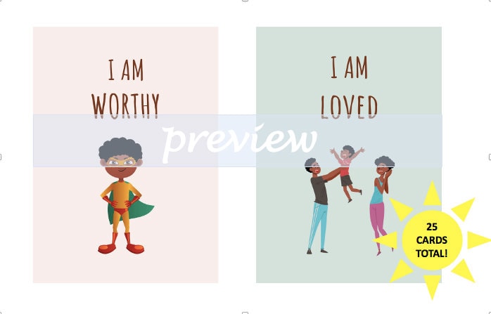 Positive Affirmation Cards for Black Boys, Motivational Cards, Daily ...