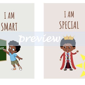 Positive Affirmation Cards for Black Boys, Motivational Cards, Daily ...