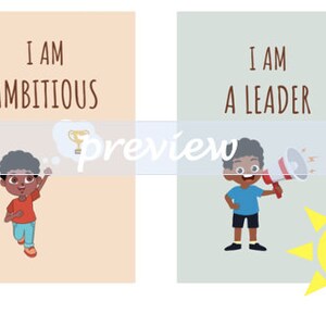 Positive Affirmation Cards for Black Boys, Motivational Cards, Daily ...
