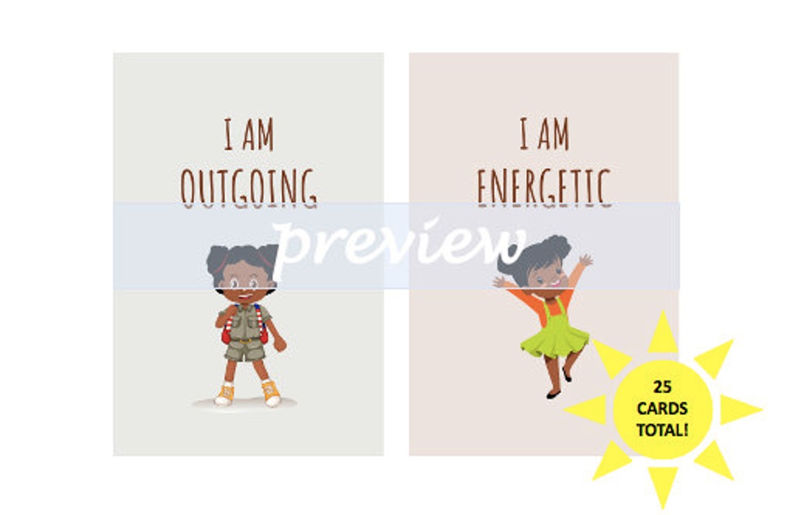 Positive Affirmation Cards for Black Girls, Motivational Cards, Daily ...