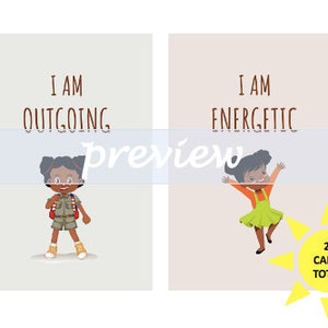 Positive Affirmation Cards for Black Girls, Motivational Cards, Daily ...