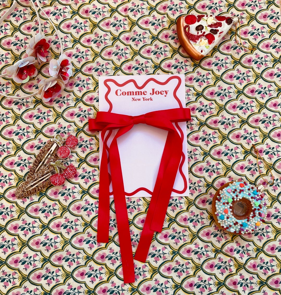 Red Long Tail Hair Bows, Holiday Bows,classic Long Hairbows, Hair Bow ...