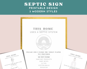 Septic Sign Bathroom - Septic Tank Sign - Printable - Etsy