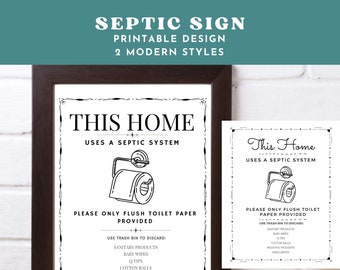 Septic Sign Bathroom - Septic Tank Sign - Printable - Etsy