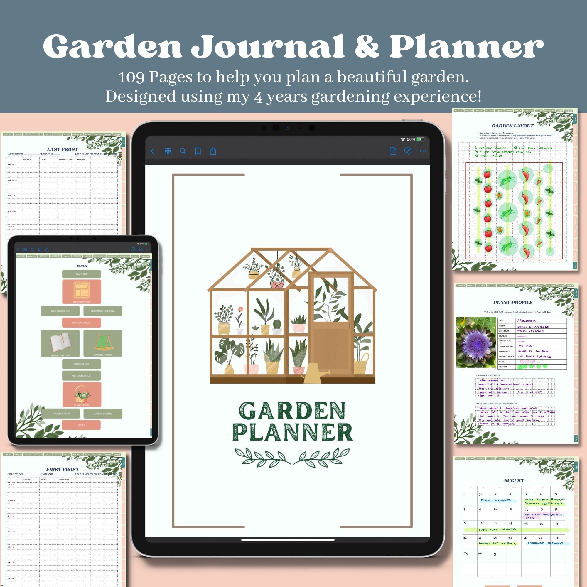 Garden Journal Digital Garden Planner First and Last Frost - Etsy