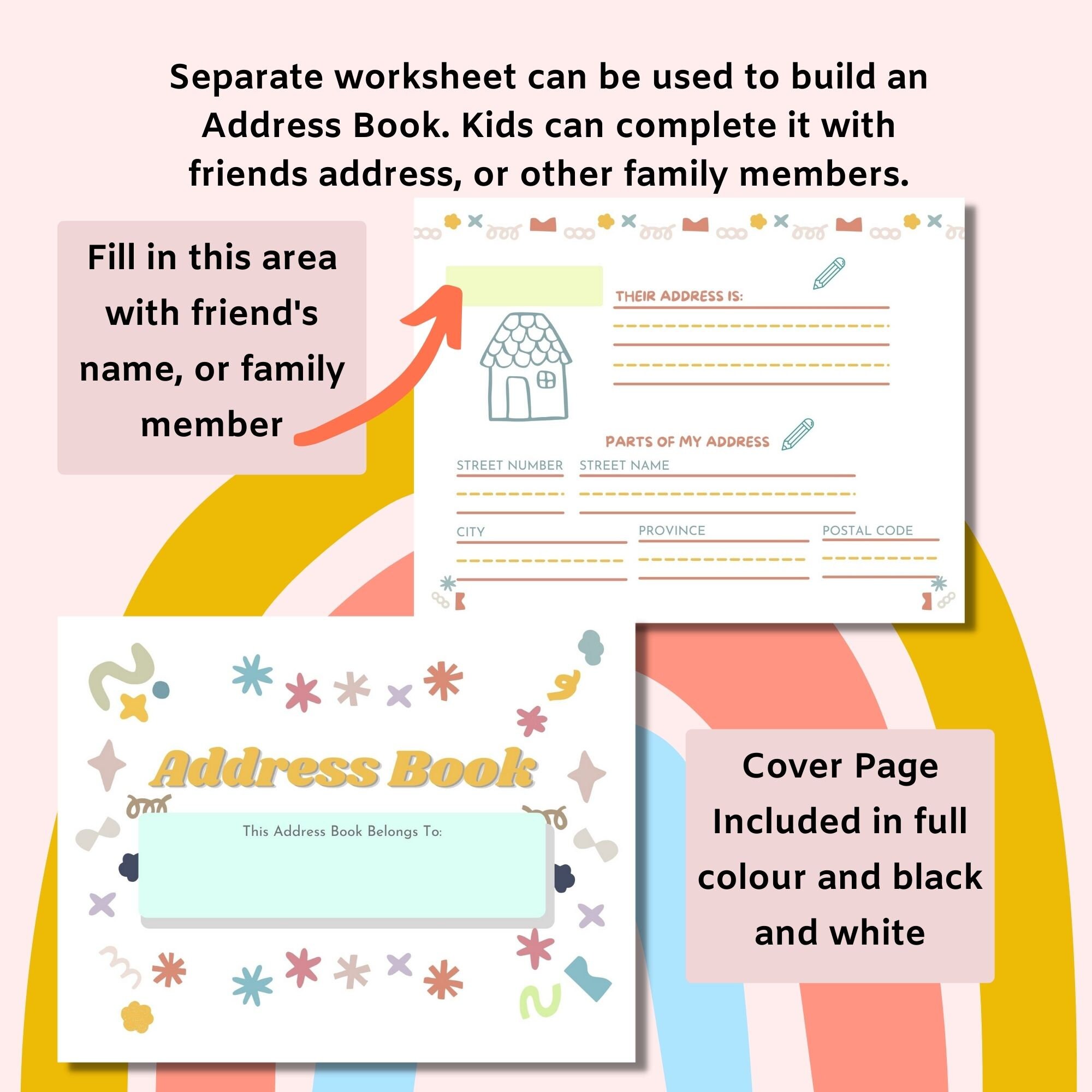 Kids Printable Busy Book Activity Address Practice Homeschool Learning ...