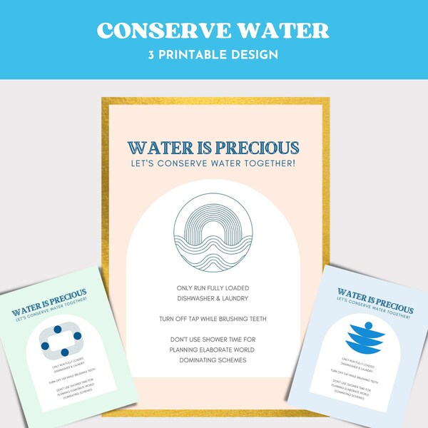 Conserve Water Sign - Etsy