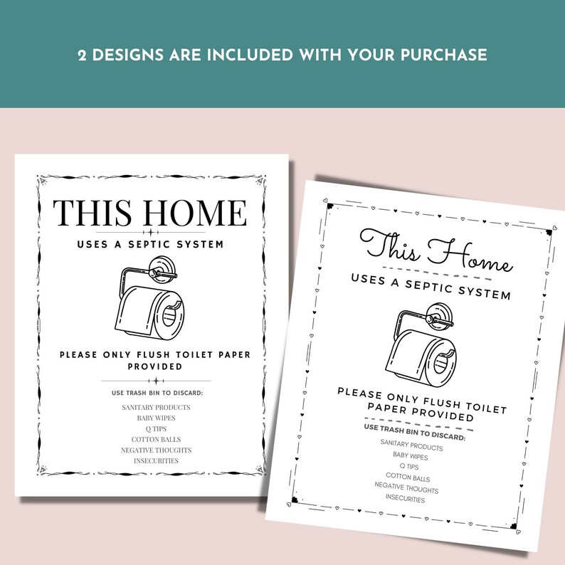 Septic Sign Bathroom - Septic Tank Sign - Printable - Etsy