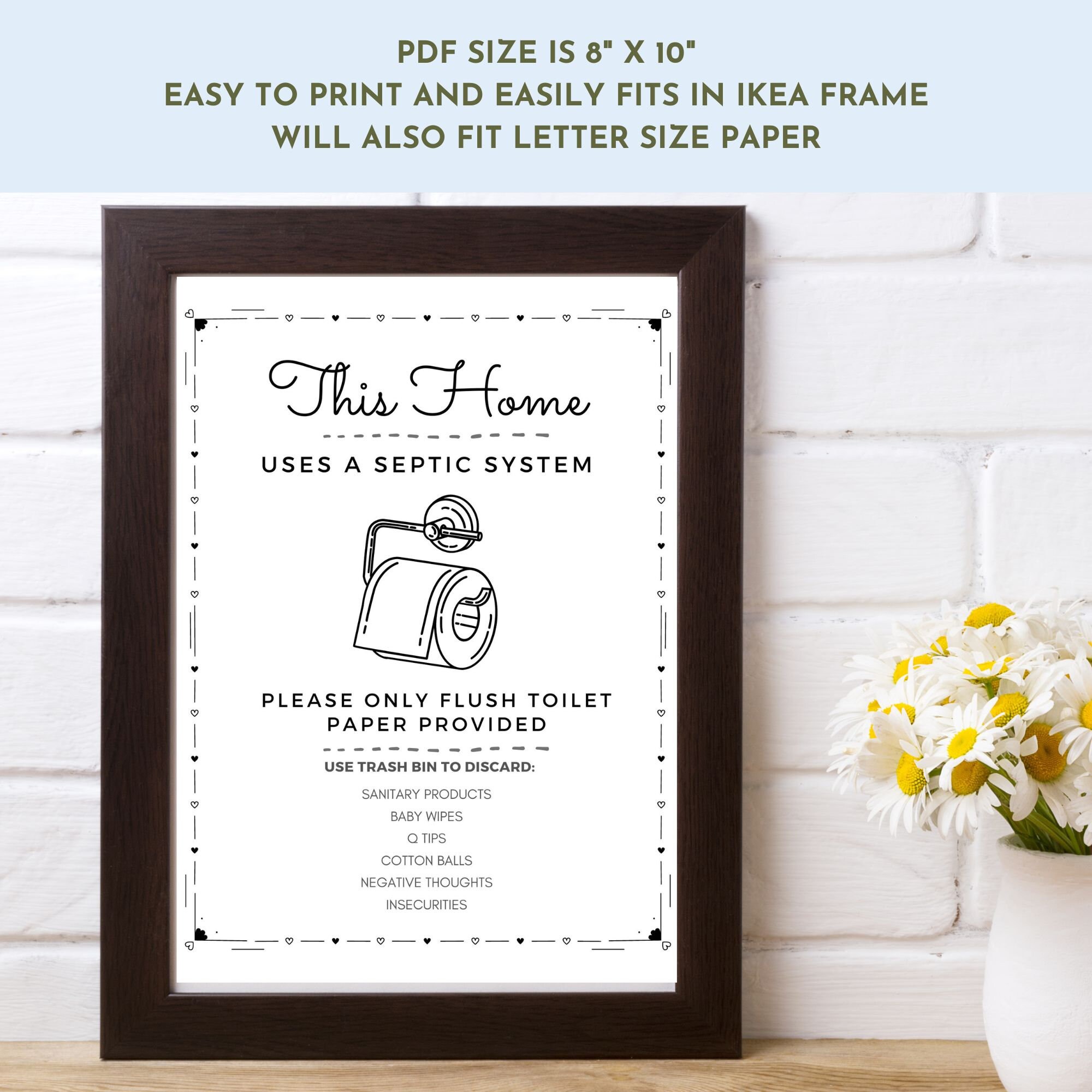 Septic Sign Bathroom Septic Tank Sign Printable - Etsy Canada