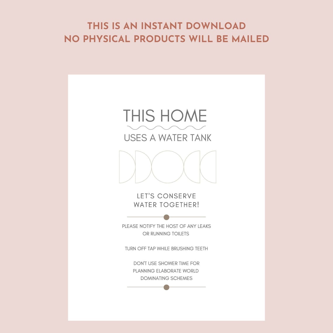 Water Rules Print 3 Printable Designs Conserve Water Sign - Etsy