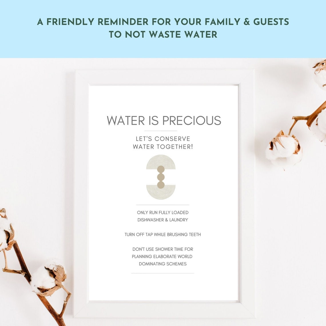 Conserve Water Sign Save Water Sign Instant Download - Etsy
