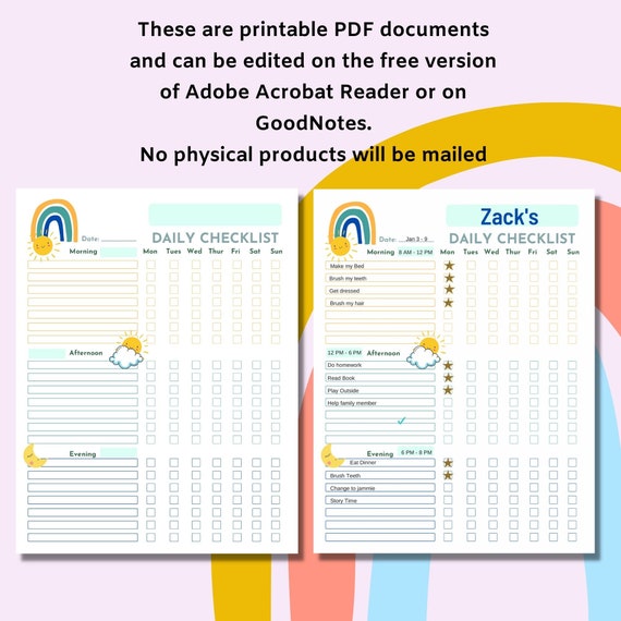 Printable Adhd Daily Routine Chart
