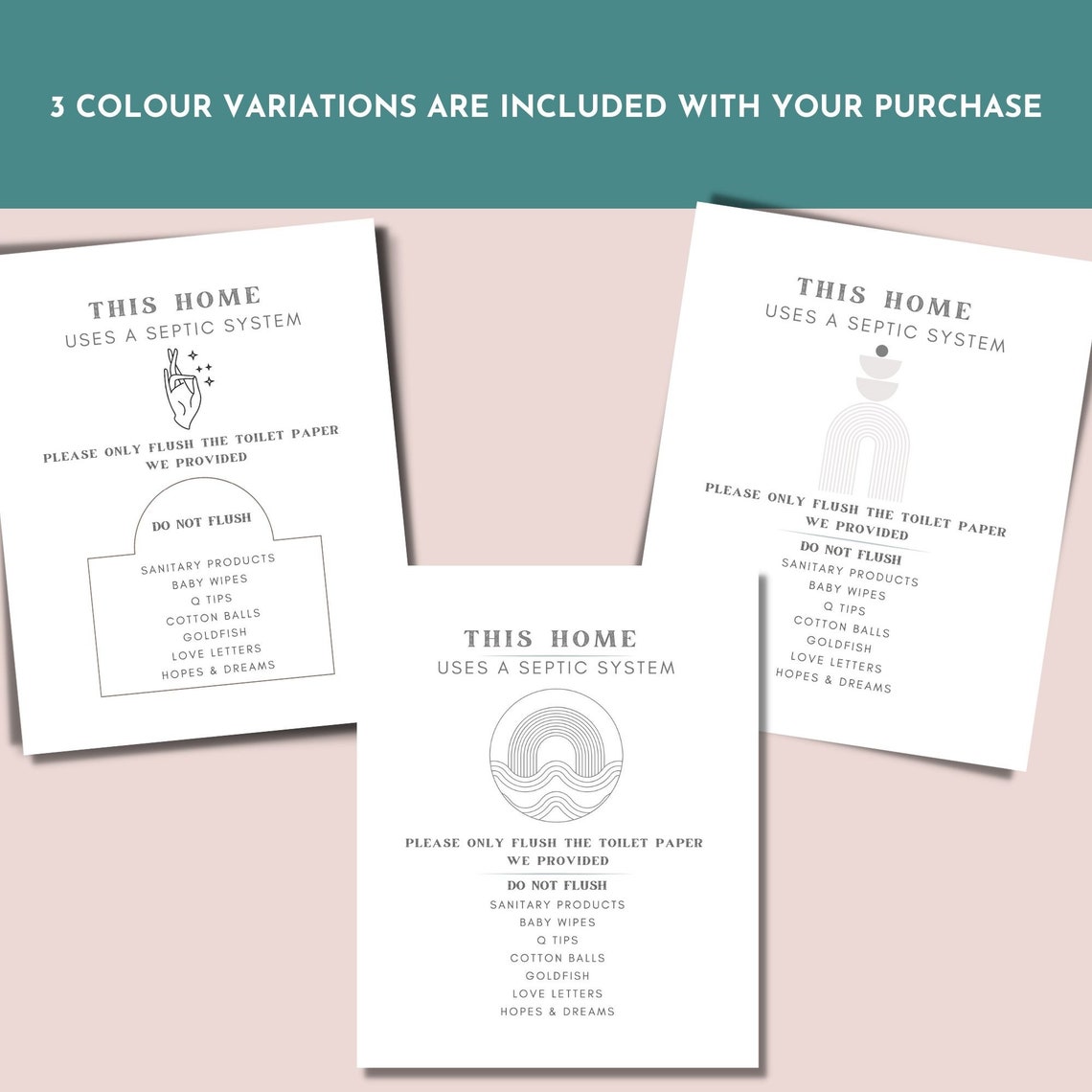 Septic Sign Bathroom Septic Tank Sign Printable - Etsy