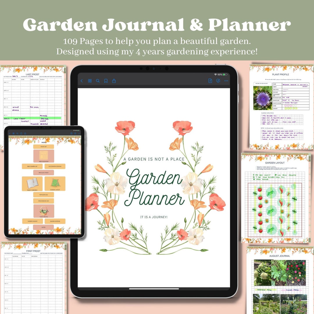 Vegetable and Flower Garden Planner - Digital Garden Planner Goodnotes ...
