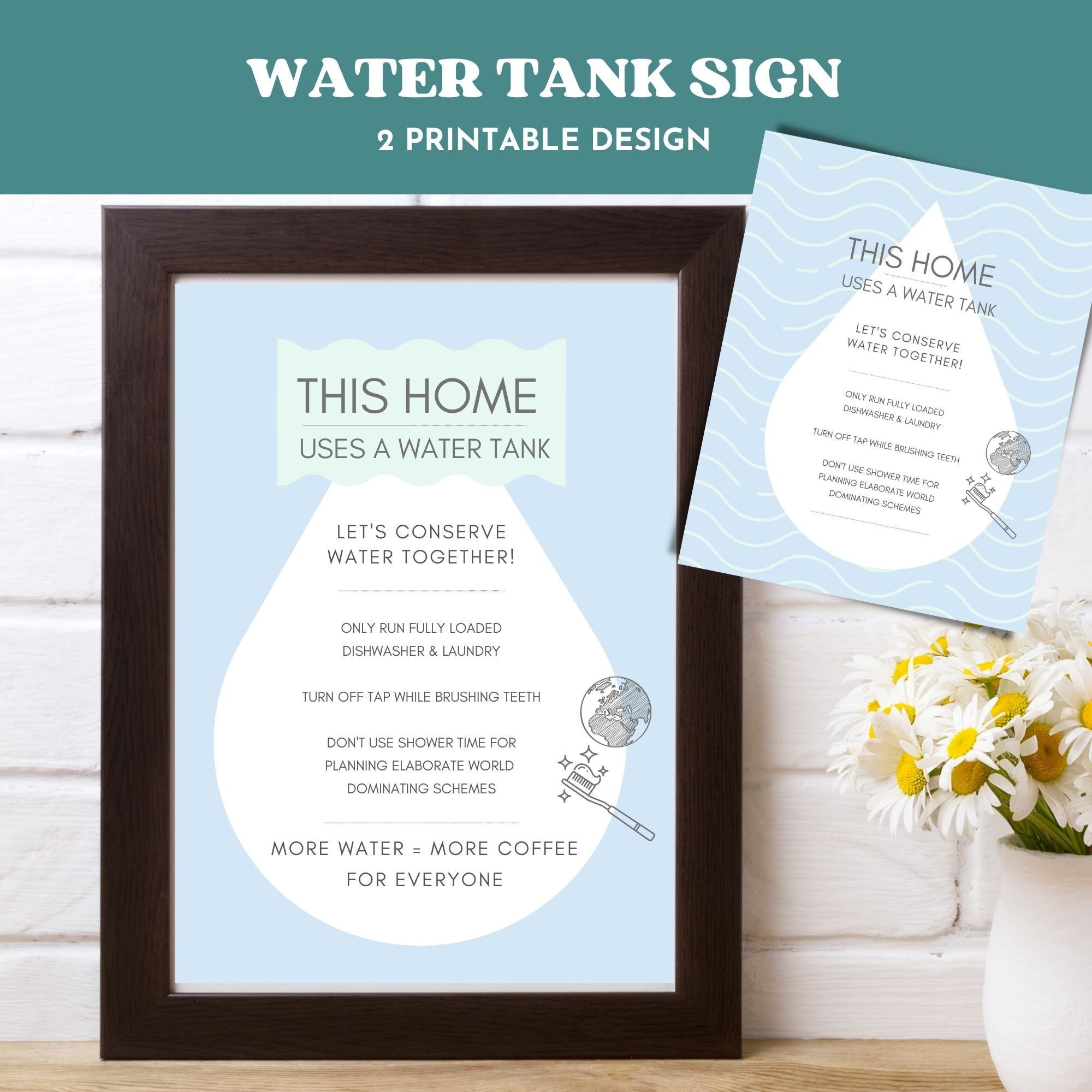 Save Water Sign Water Rules Print Instant Download - Etsy