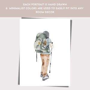 Personalized Hiking Poster - Custom Portrait for 1 Person From Back ...