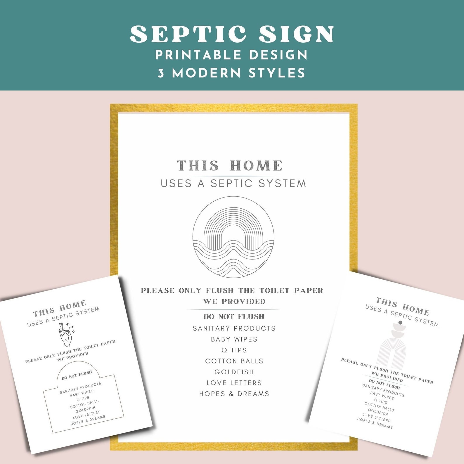 Septic Sign Bathroom - Septic Tank Sign - Printable - Etsy