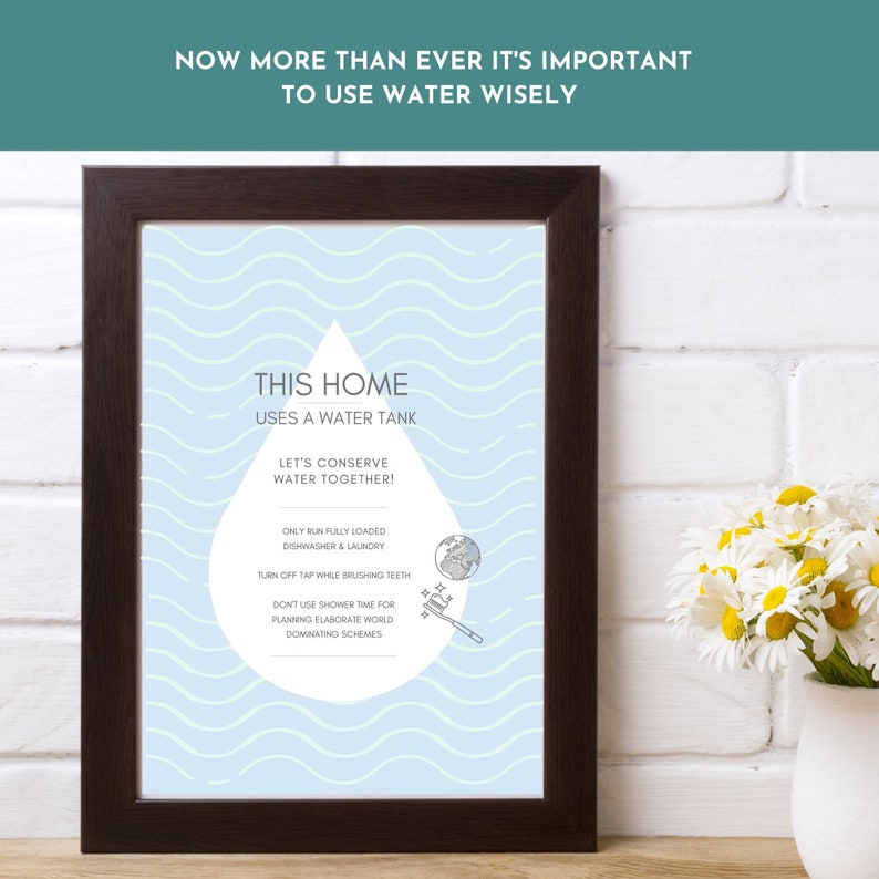 Save Water Sign Water Rules Print Instant Download - Etsy