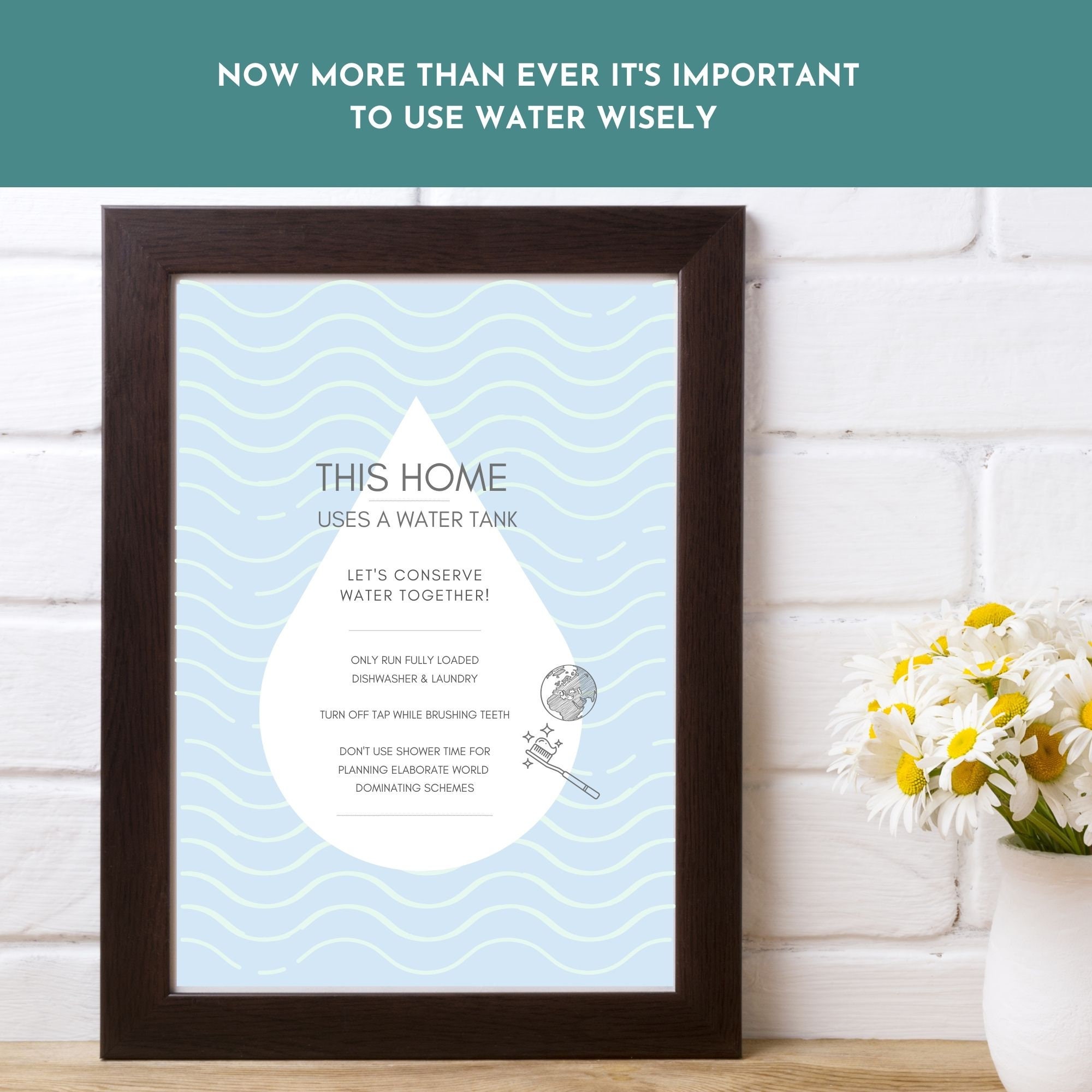 Save Water Sign Water Rules Print Instant Download - Etsy